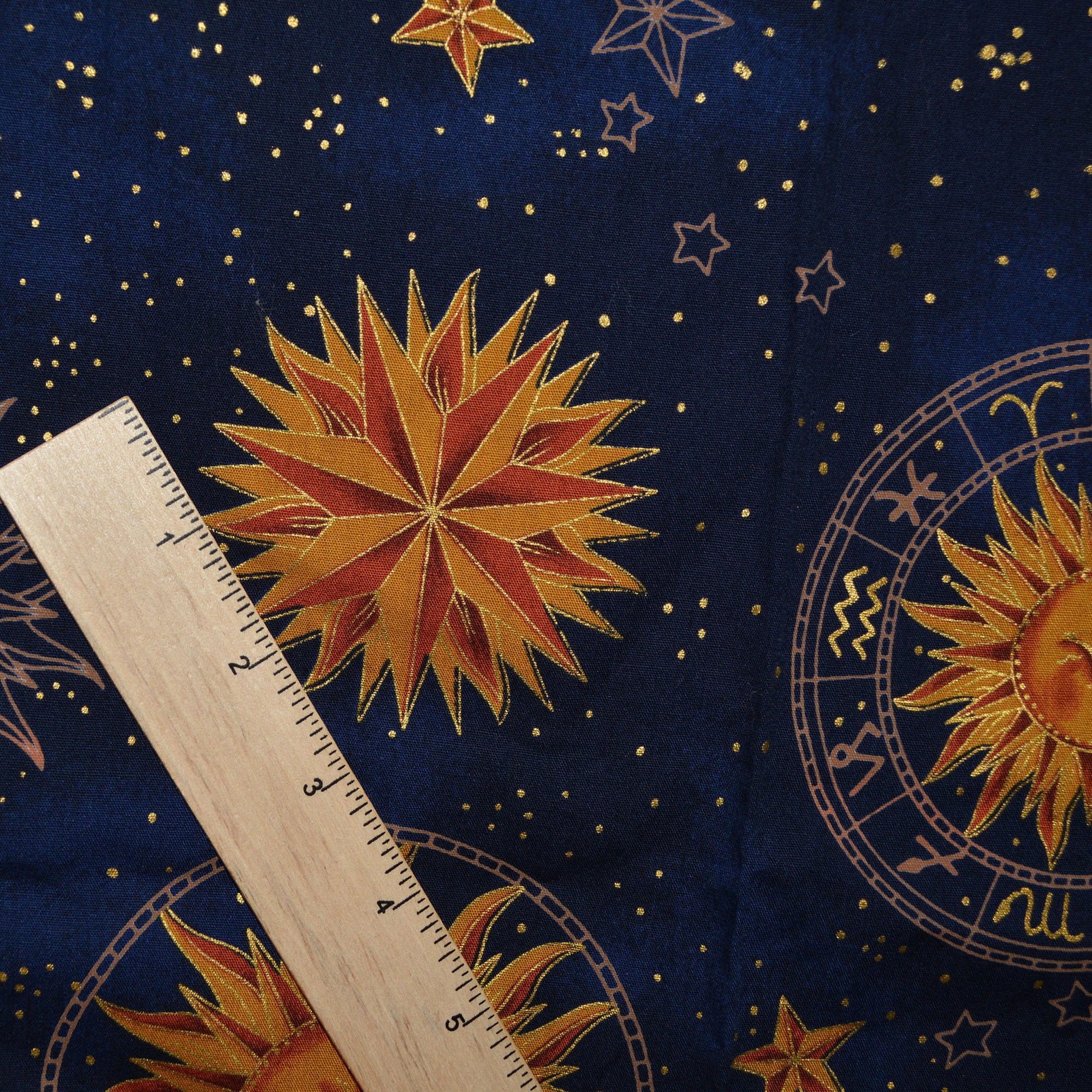 Sun Moon Star Celestial Fabric