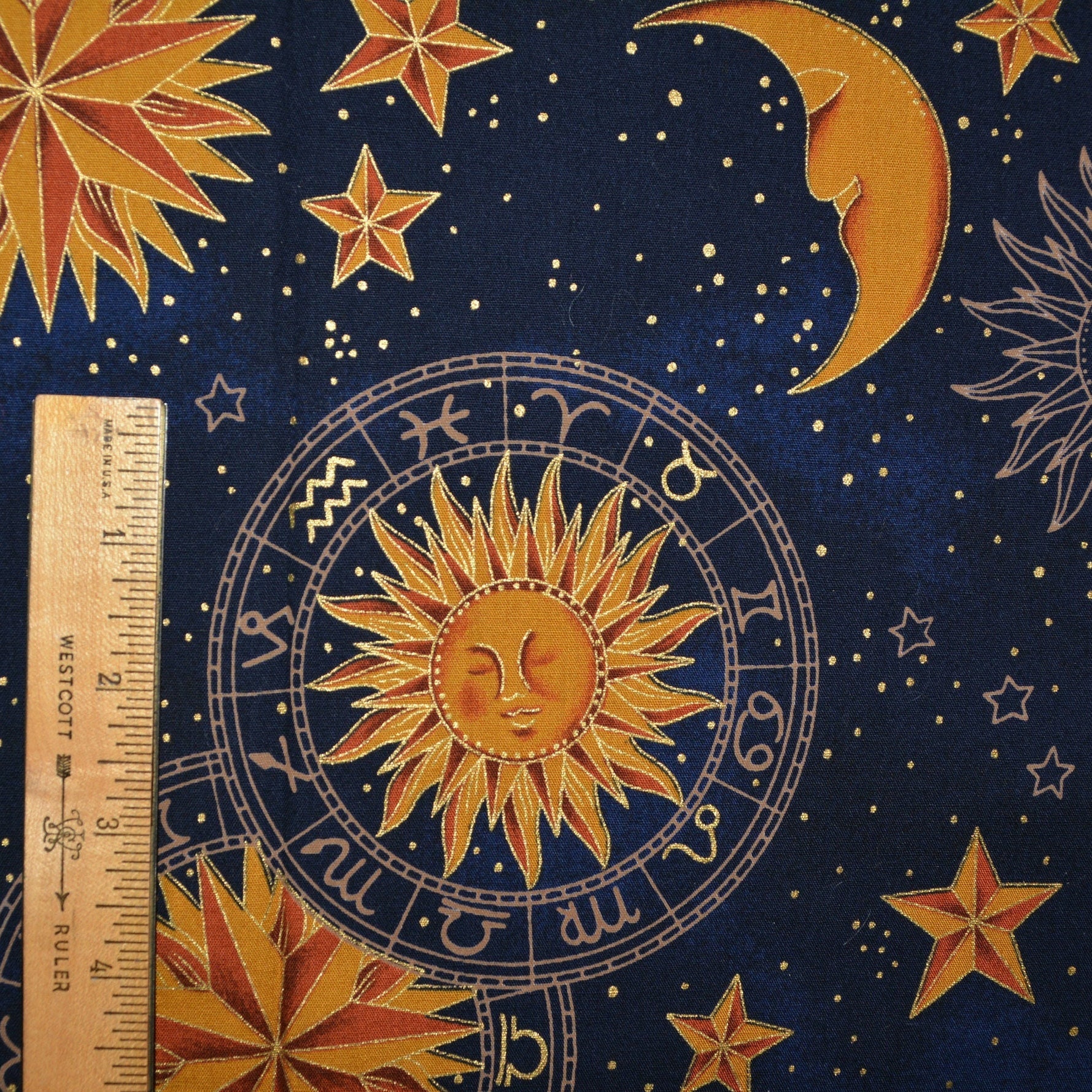 Sun Moon Star Celestial Fabric