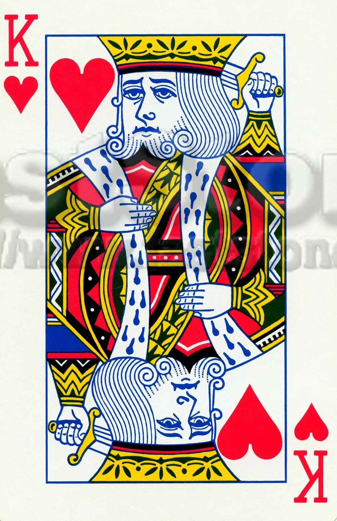 Digital Downloadable, King of Hearts Playing Card, Printable File - Etsy