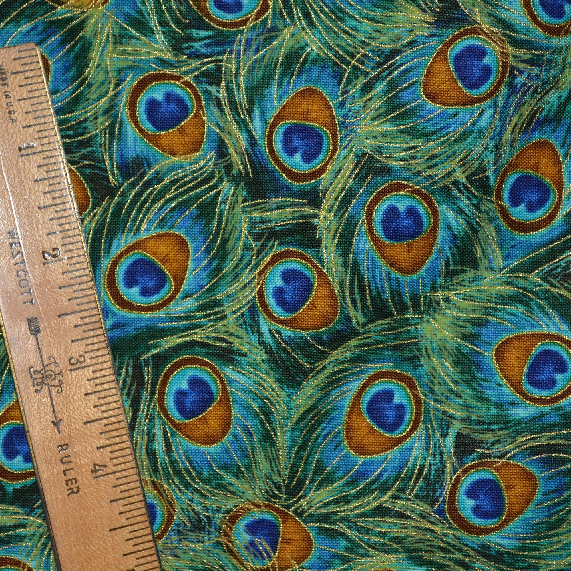 Peacock Feather Pattern Fabric