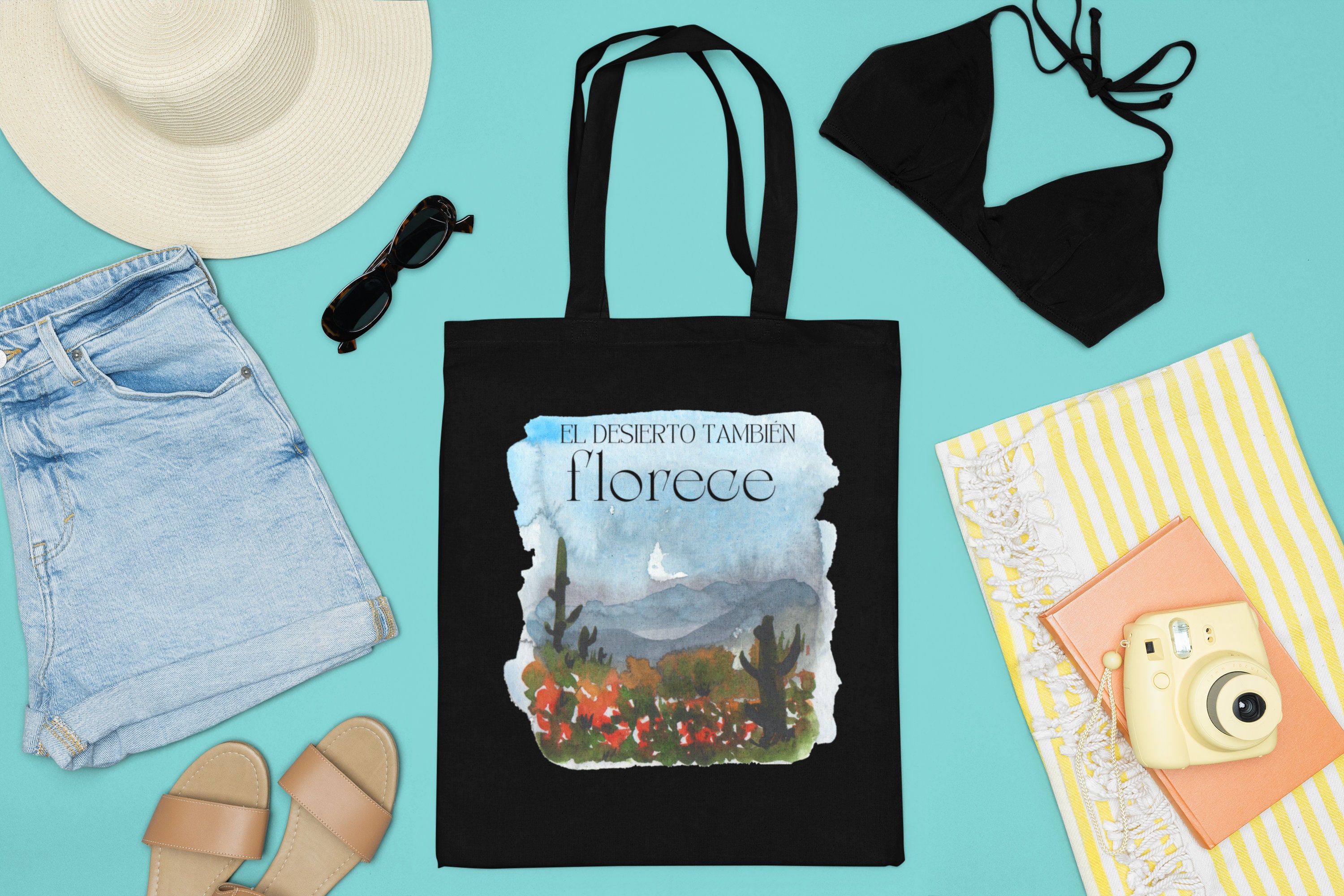 El Desierto Tote Bag,sonoran Desert Painting Bag,spanish Quote Gift ...