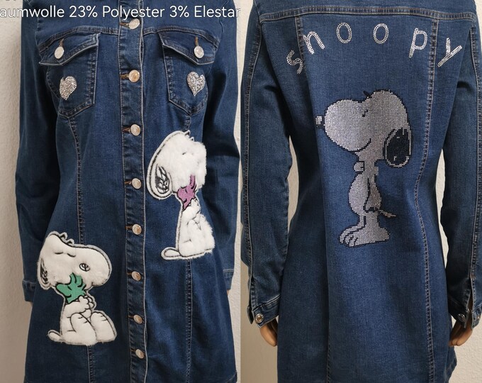 Snoopy Denim Jacket Size 40 - Etsy