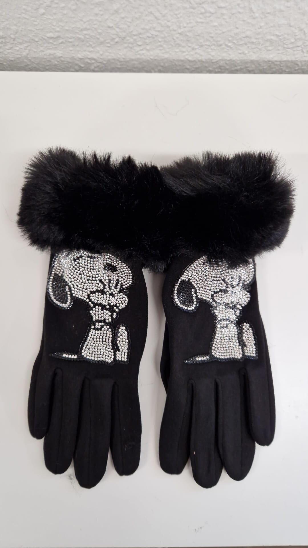 Snoopy Glitter Ladies Winter Gloves - Etsy
