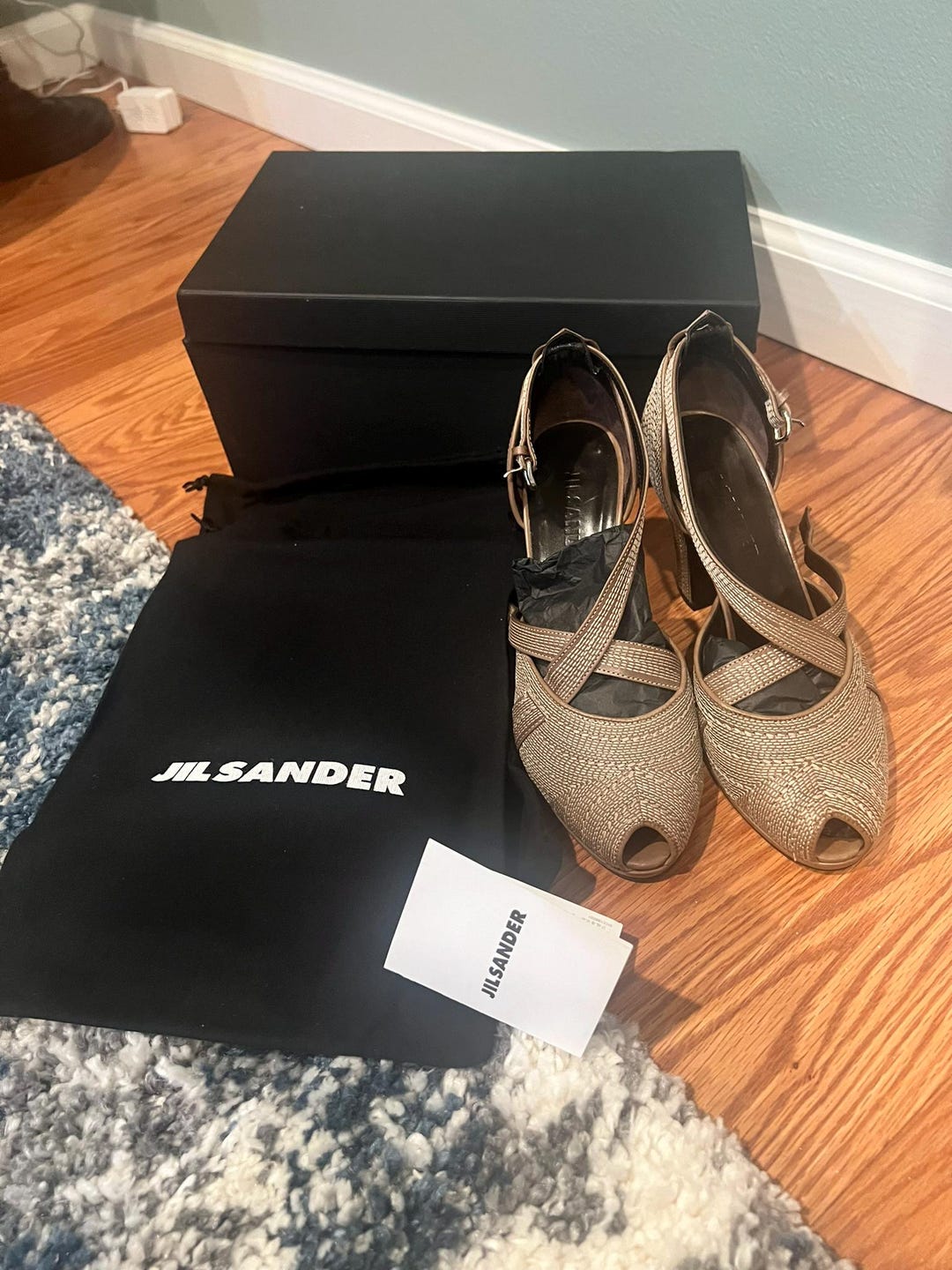 Vintage New Jil Sander Women's Soft Lux Stitching Peep Toe Heels, Size ...
