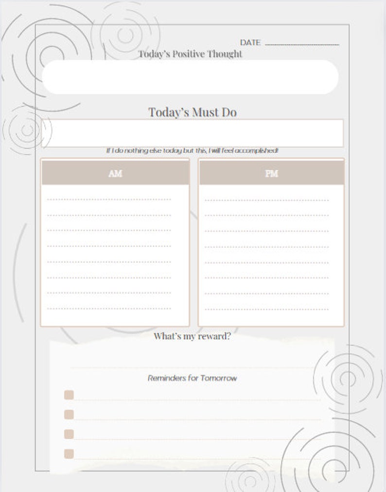 Simple ADHD Planner Printable Daily Planner ADHD for Anxiety-reducing ...
