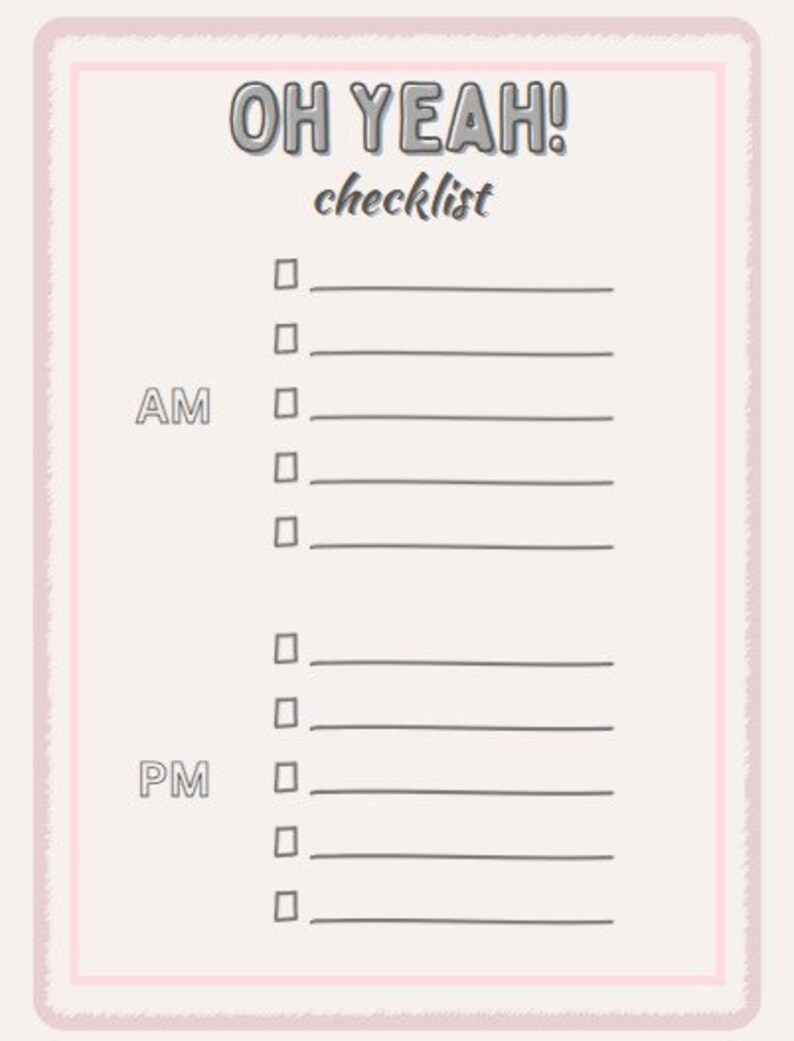Printable Self-care Checklist for ADHD Reminder List for Personal Care ...