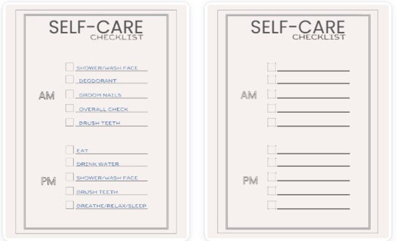 Printable Self-care Checklist for ADHD Reminder List for Personal Care ...