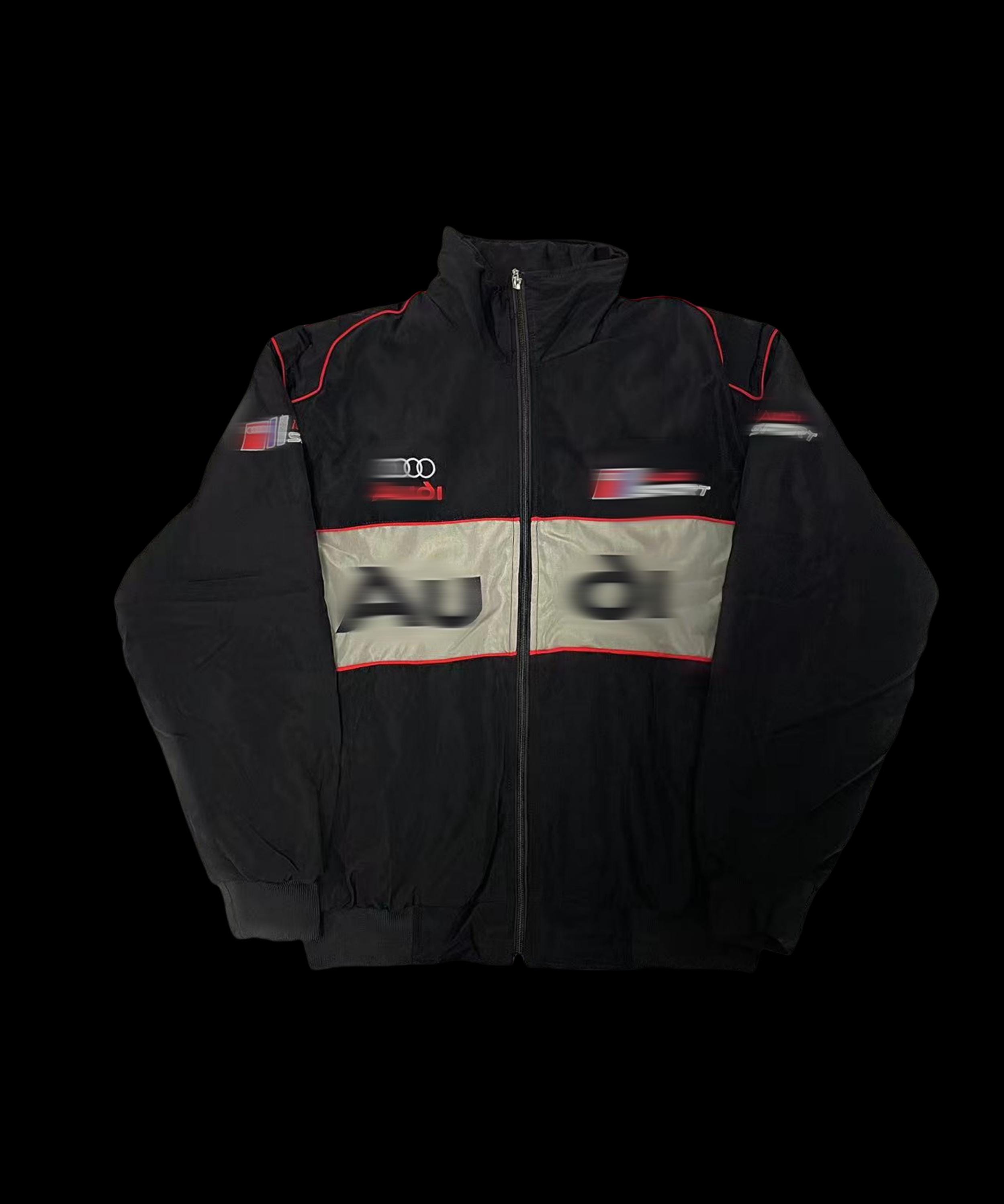 Retro Formula 1 Racing Jacket Black Flying MA1 Embroidered Ferrari ...