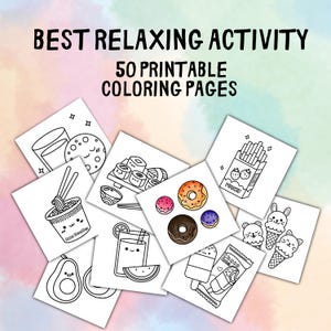Bold and Easy Food Drink & Sweet Coloring Book, Relaxation Painting ...