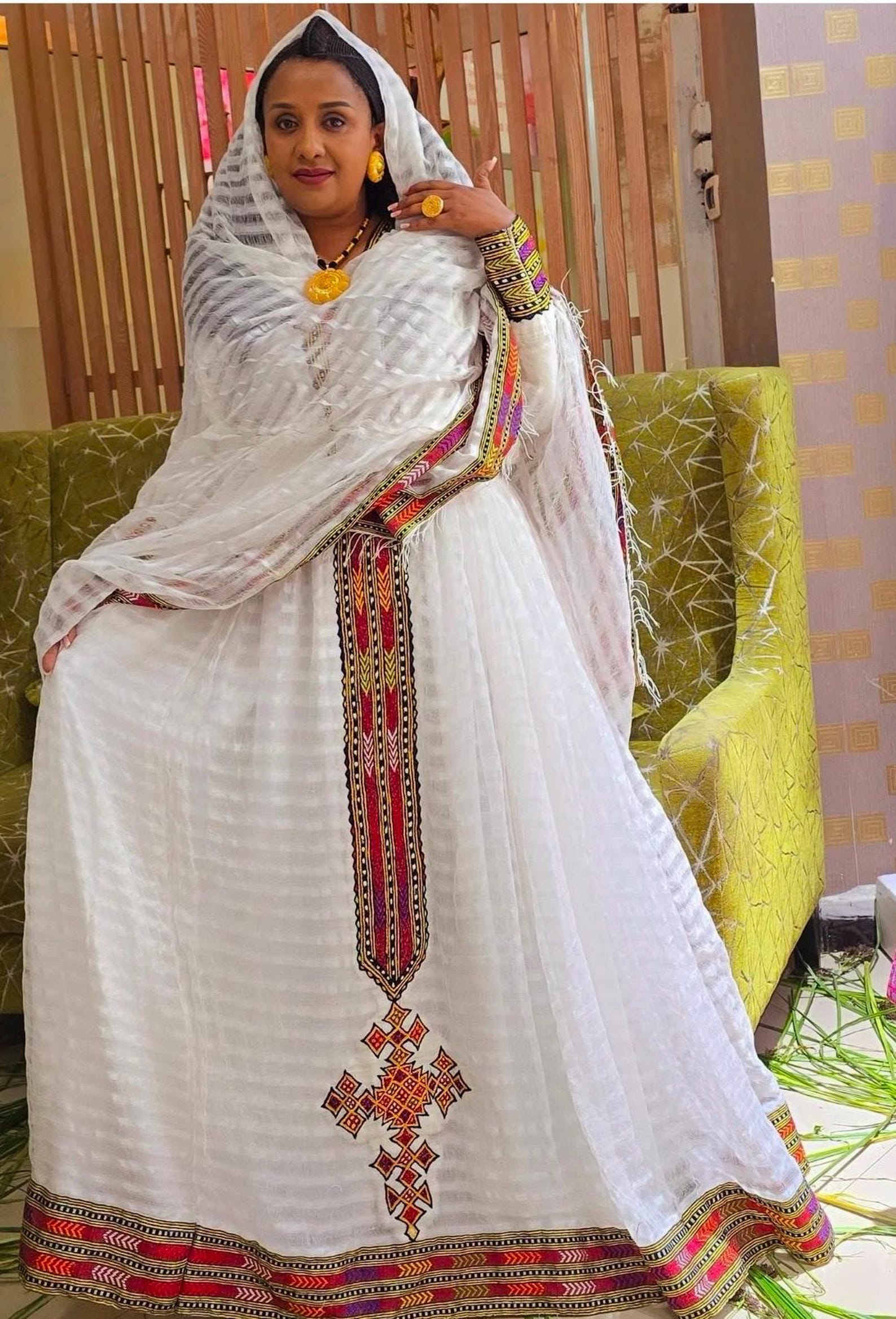 Ethiopian and Eritrean Traditional Dress Habesha Kemis - Etsy Canada