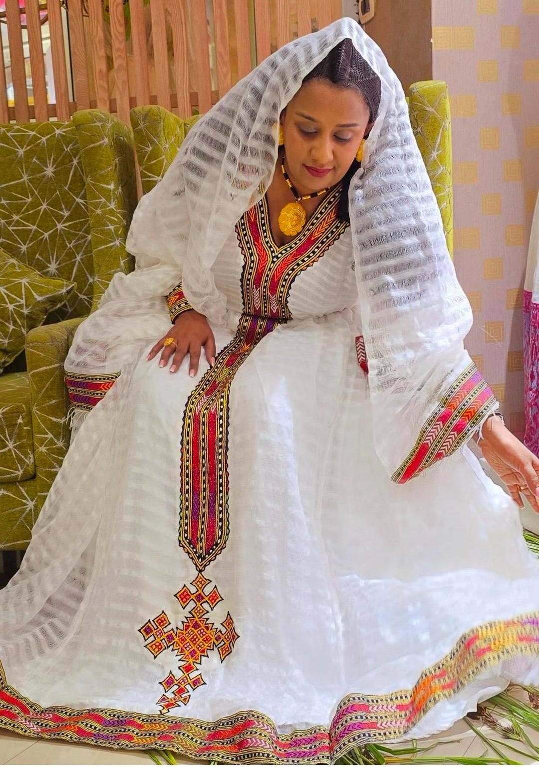 Ethiopian and Eritrean Traditional Dress Habesha Kemis - Etsy Canada