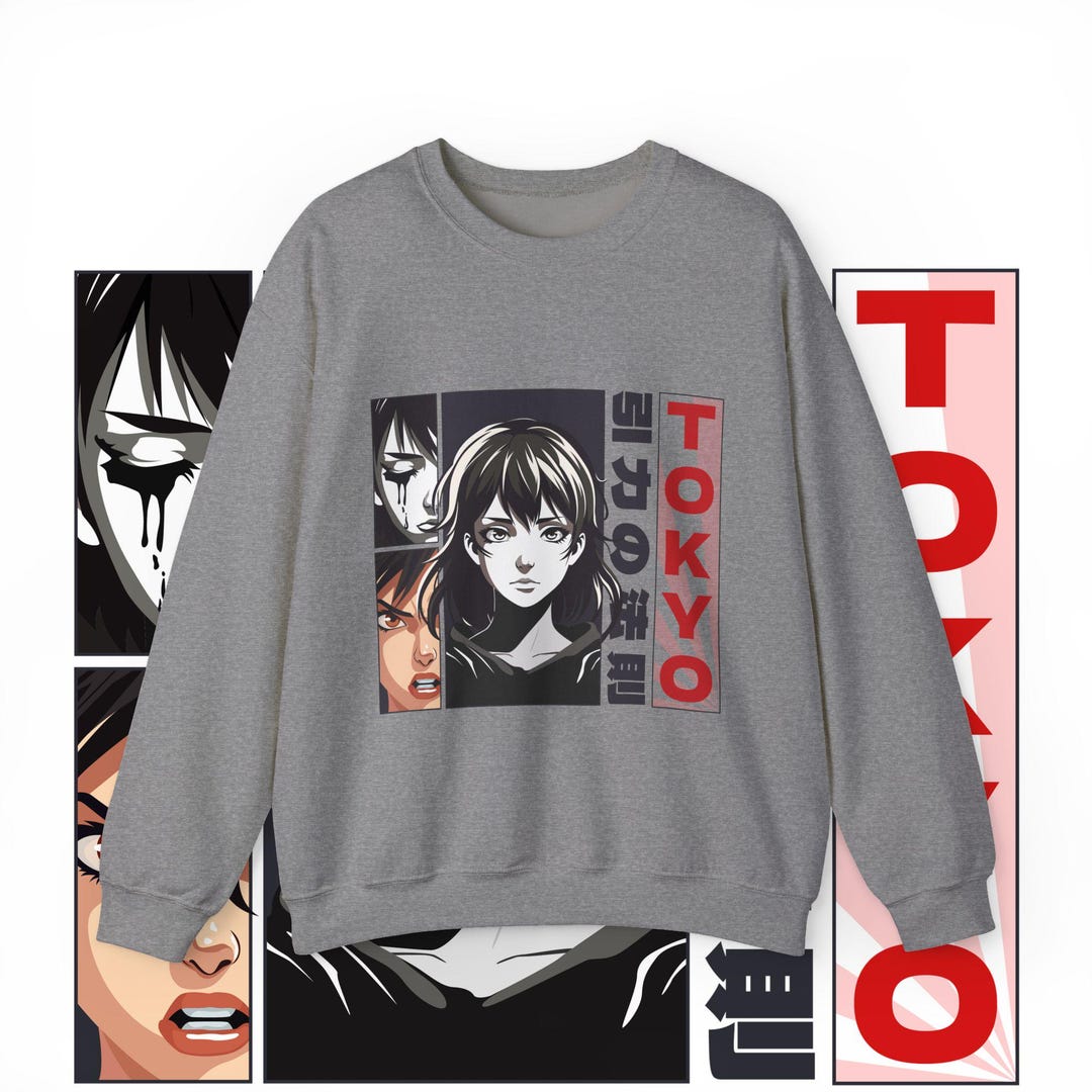 Japanese Streetwear Vintage Anime Sweatshirt Y2k Clothes Anime Merch ...