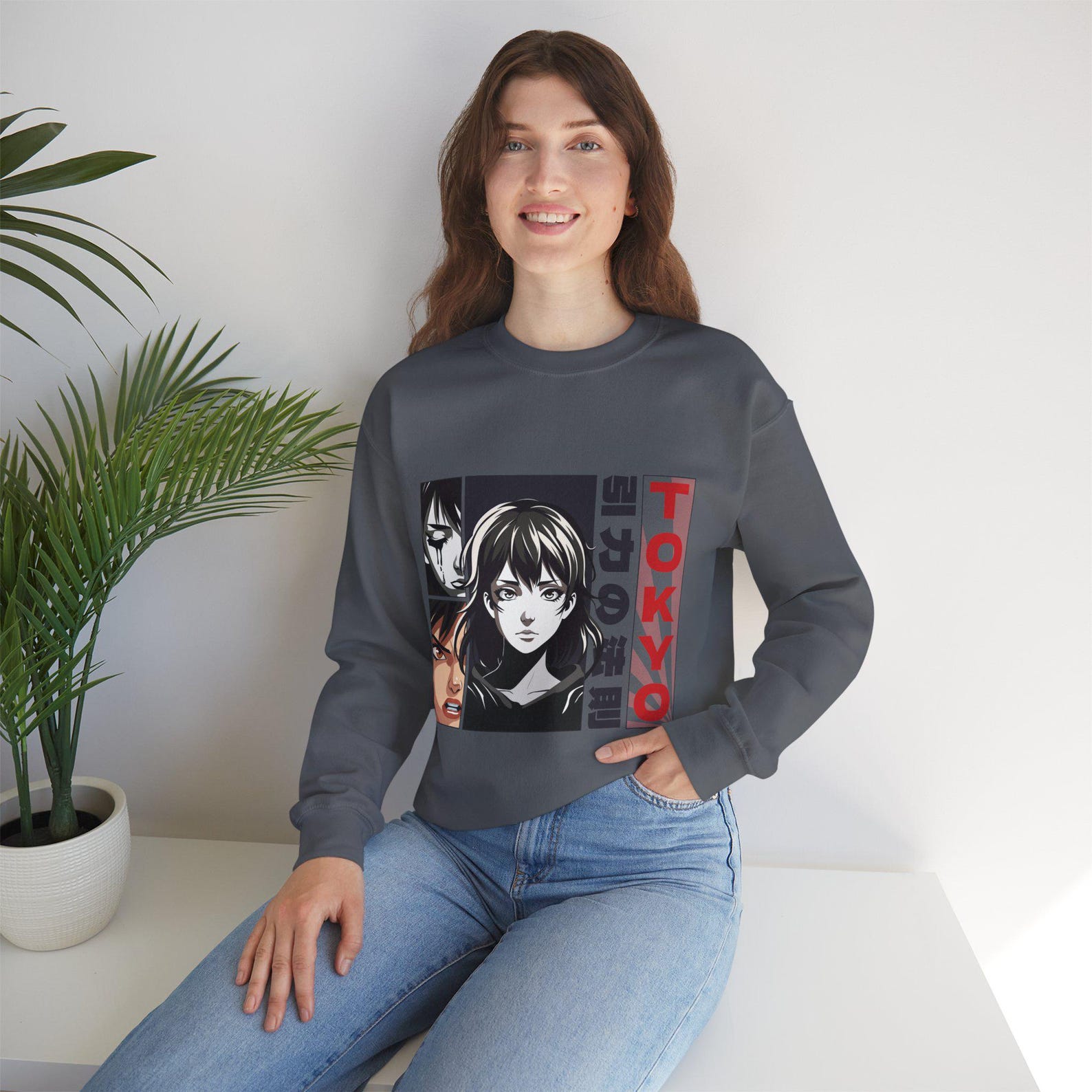 Japanese Streetwear Vintage Anime Sweatshirt Y2k Clothes Anime Merch ...