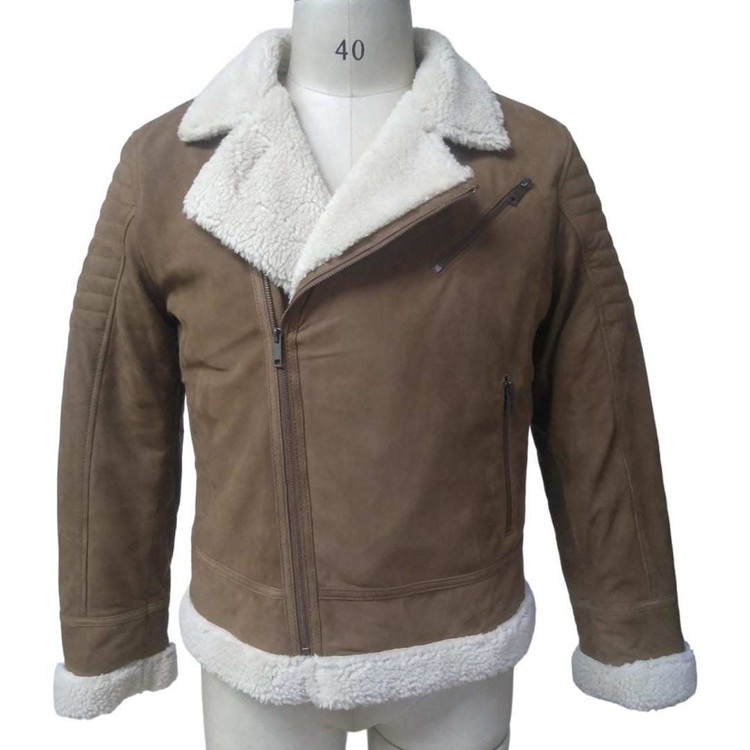Men B3 RAF Aviator Style Leather Jacket High Quality Brown Casual ...