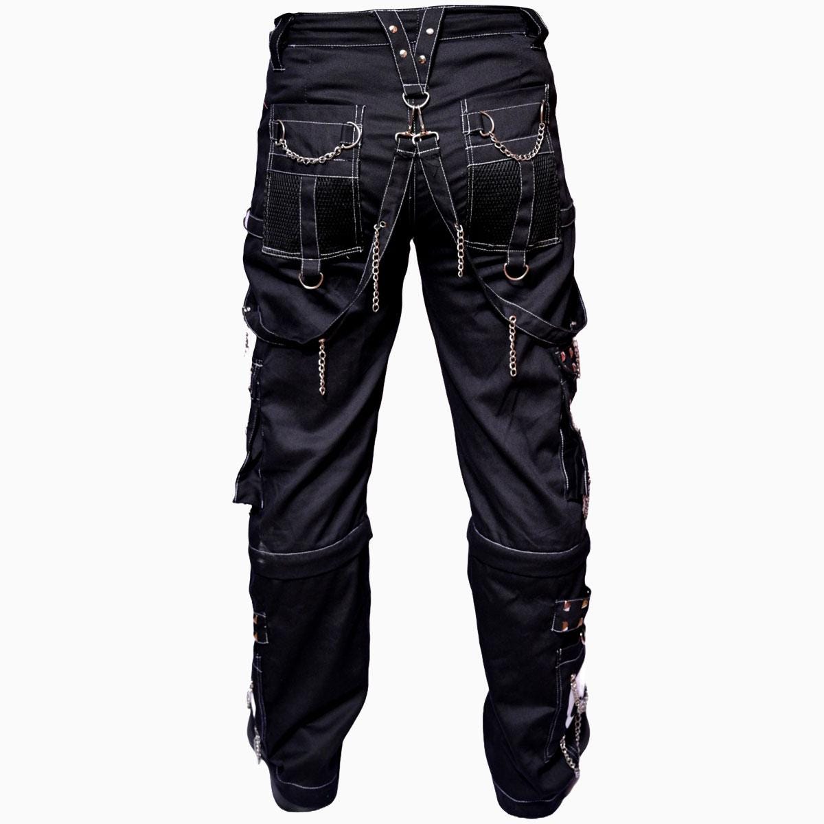 Mens Baggy Pants Gothic Emo Style Fashion Denim Cyberpunk Cargo Black ...
