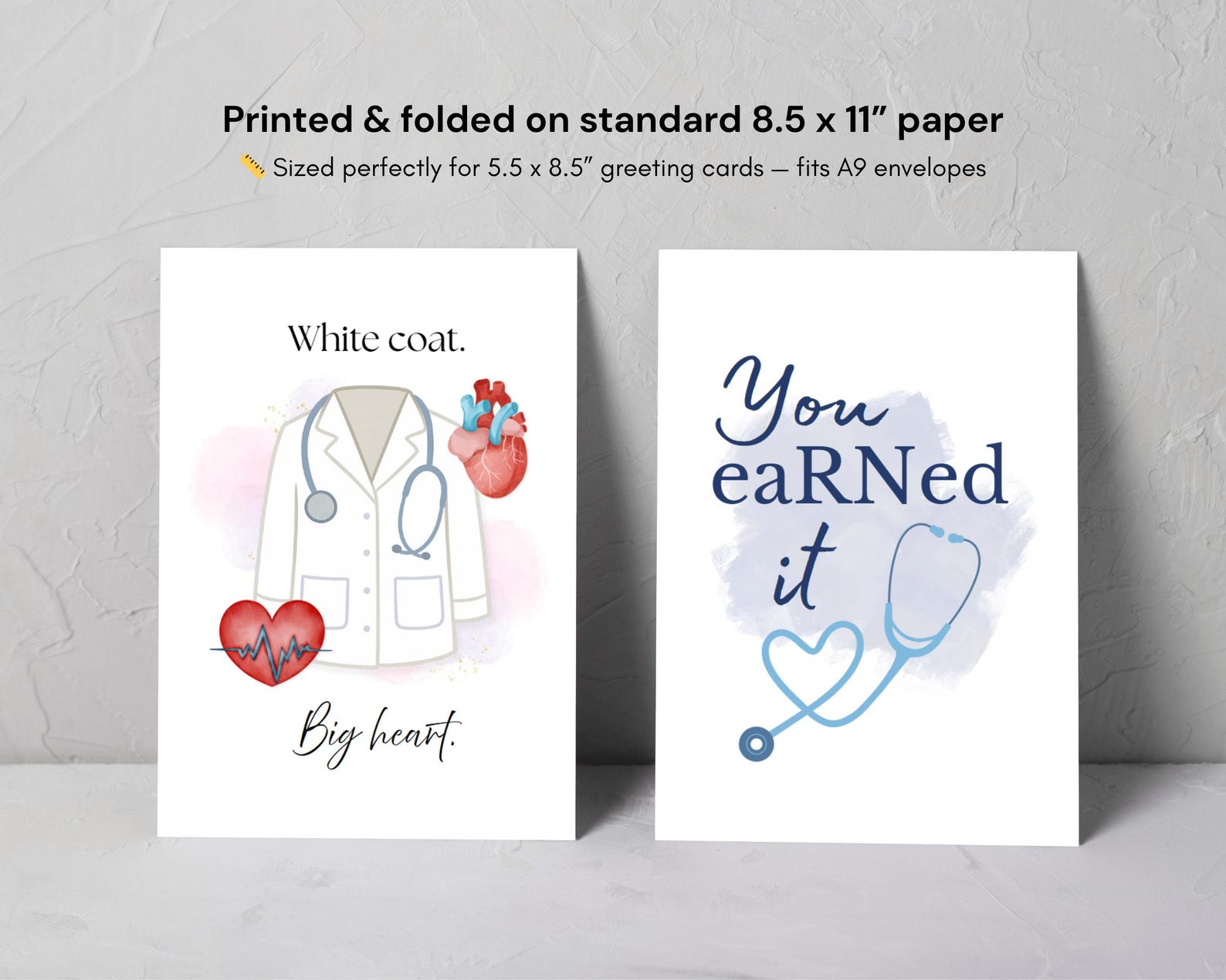 Healthcare Graduation Card Set: Printable Cards for Nurse, Doctor, and ...