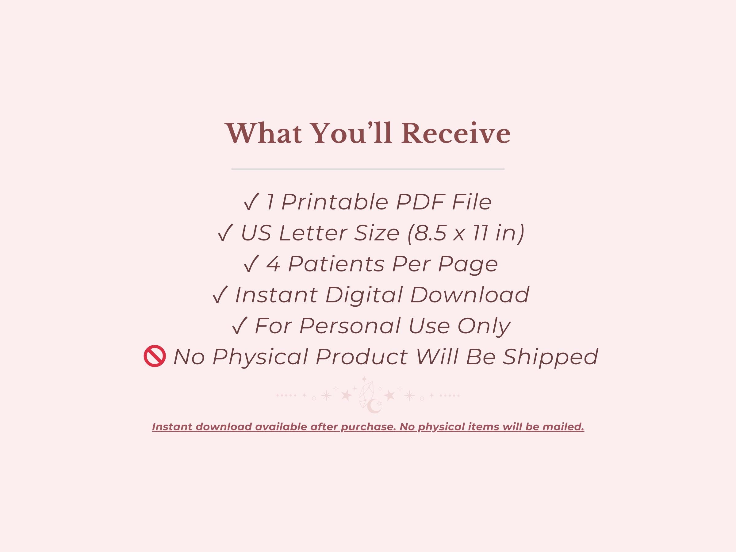 CNA PCT Report Sheet Printable | 4 Patients per Page | Digital Download ...