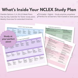 NCLEX Study Plan: 3, 4, 8 & 12-week Schedules (digital Download) - Etsy