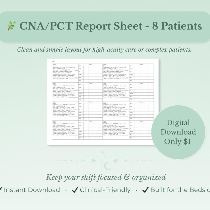 Pct Report Sheet - Etsy