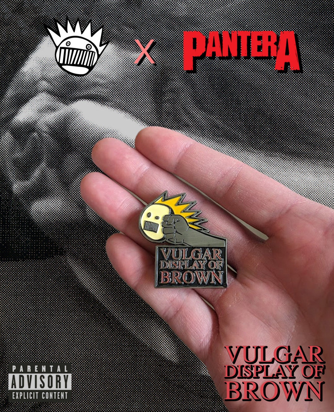 Ween X Pantera Enamel Pin "vulgar Display of Brown" - Etsy