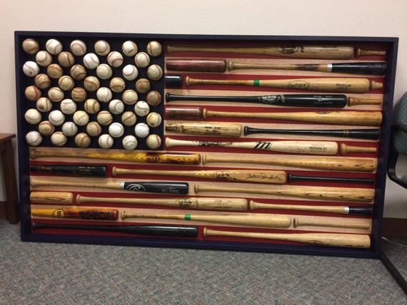 USA Flag American Flag Baseball Bat & Baseball or Softball | Etsy