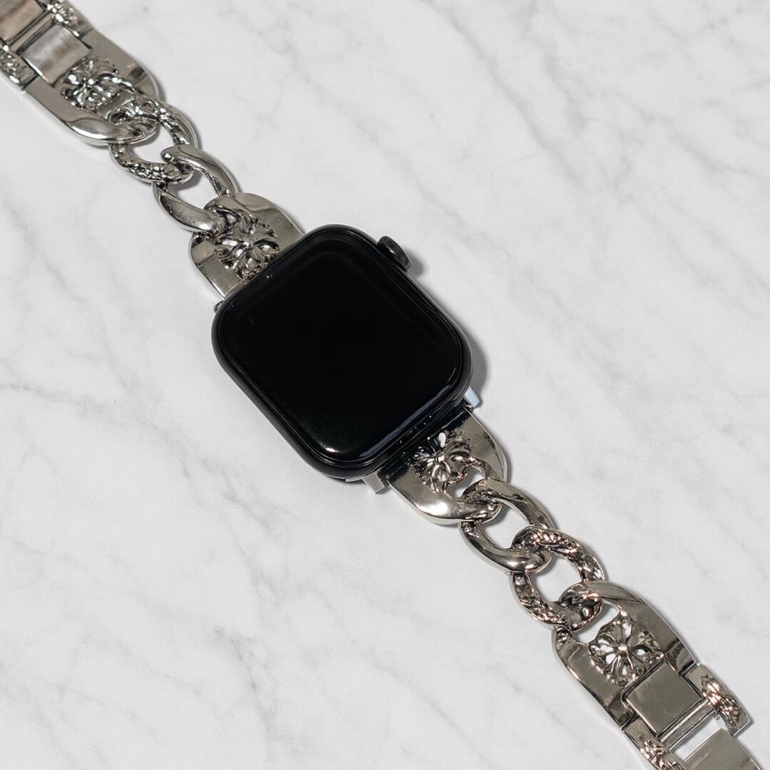 Gothic Apple Watch Band: Sterling Silver Punk Bracelet, Fits All Series ...