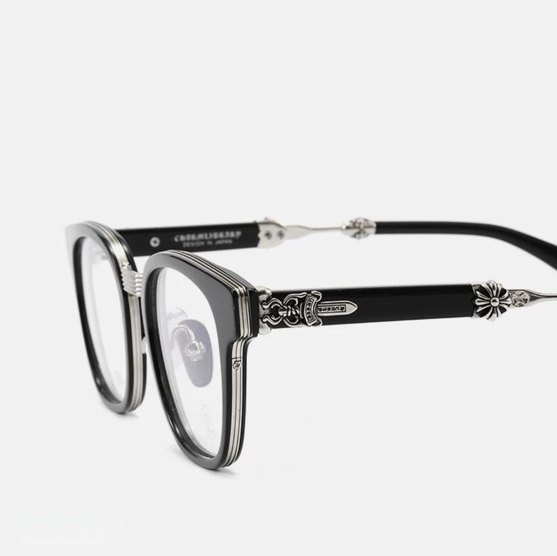 Vintage Cross Frame Glasses, Titanium Goth Eyewear for Men, Y2K Punk ...