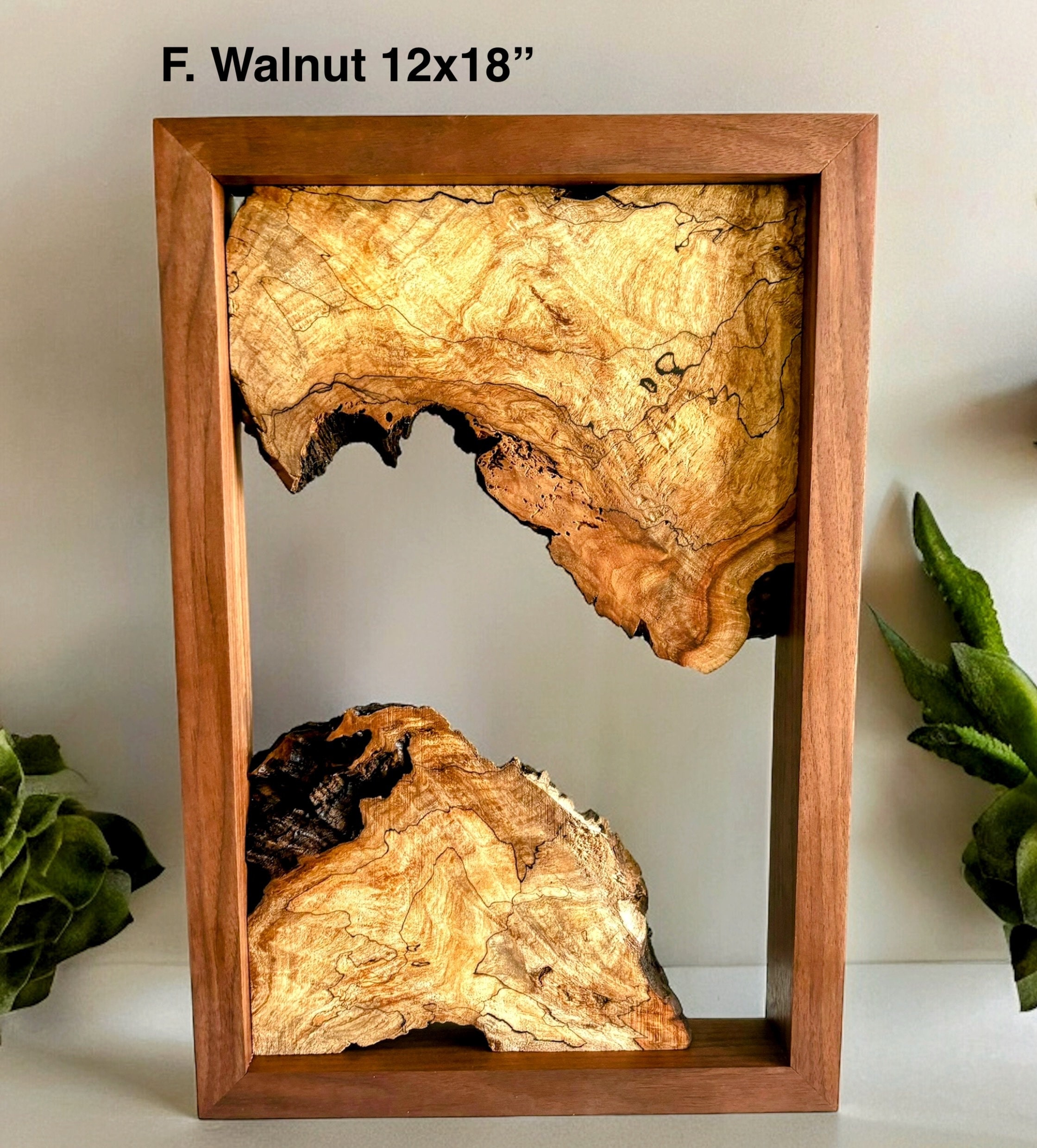 Live Edge Framed Wood Wall Art, Rustic Live Edge Wood Wall Art ...