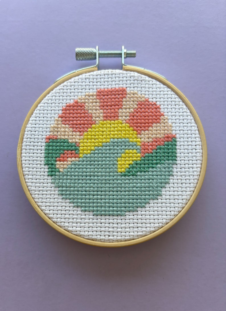 Sun Rays & Waves Mini Cross Stitch Pattern Digital Pattern - Etsy
