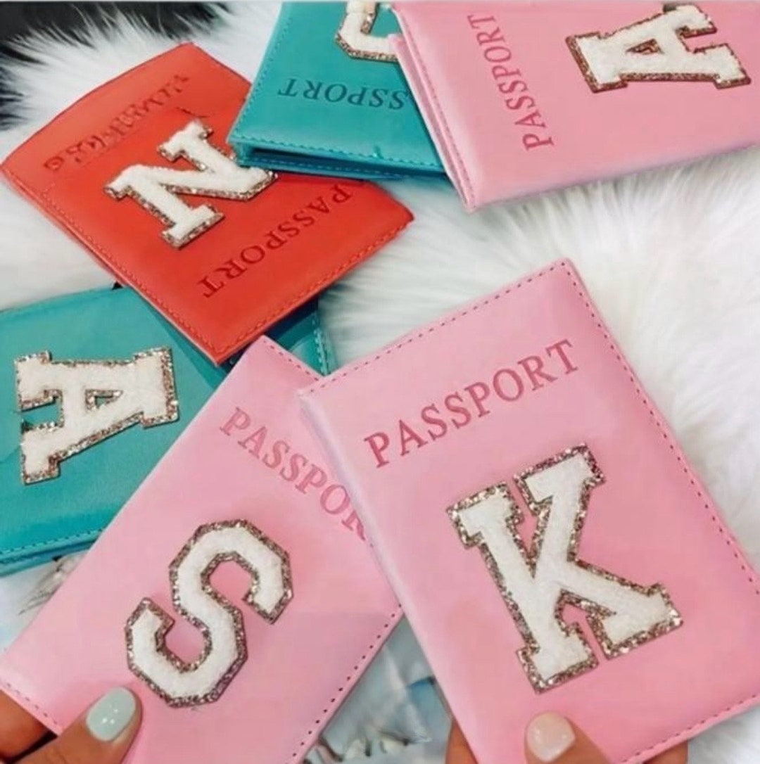 Chenille Letter Monogram Passport Holder / Custom Passport Holder ...