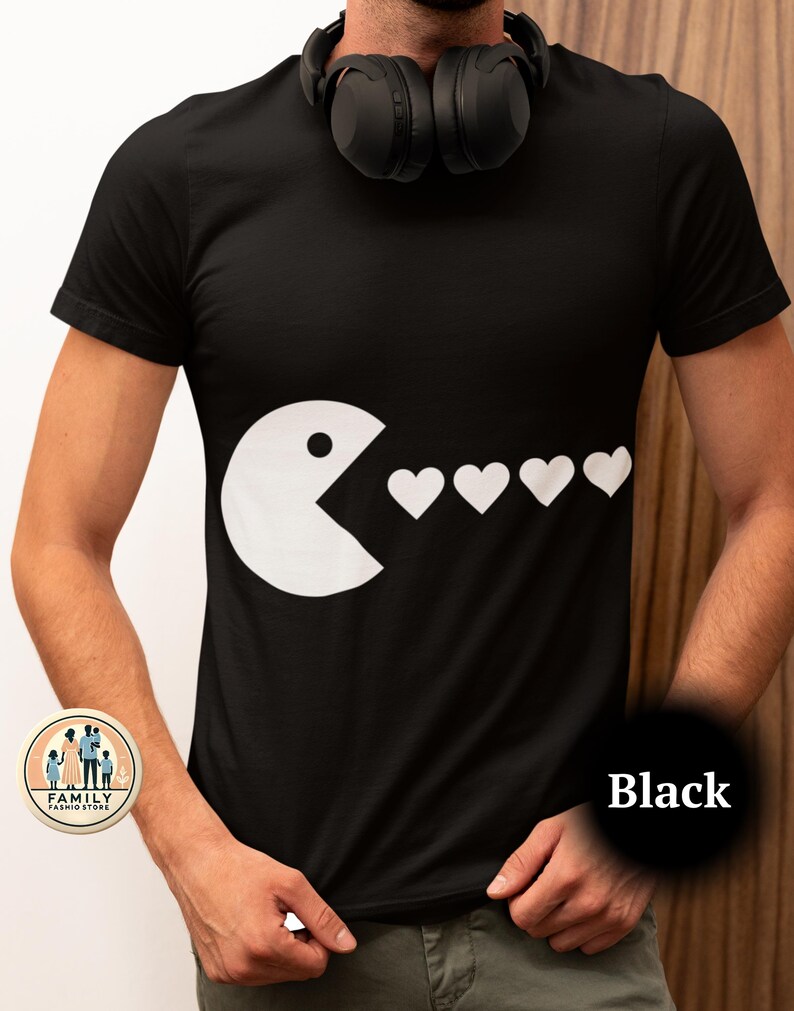 Custom Valentine Pac-man Couple T-shirts | Matching Valentine Shirts ...