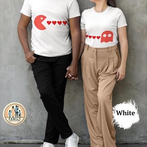 Custom Valentine Pac-man Couple T-shirts | Matching Valentine Shirts ...