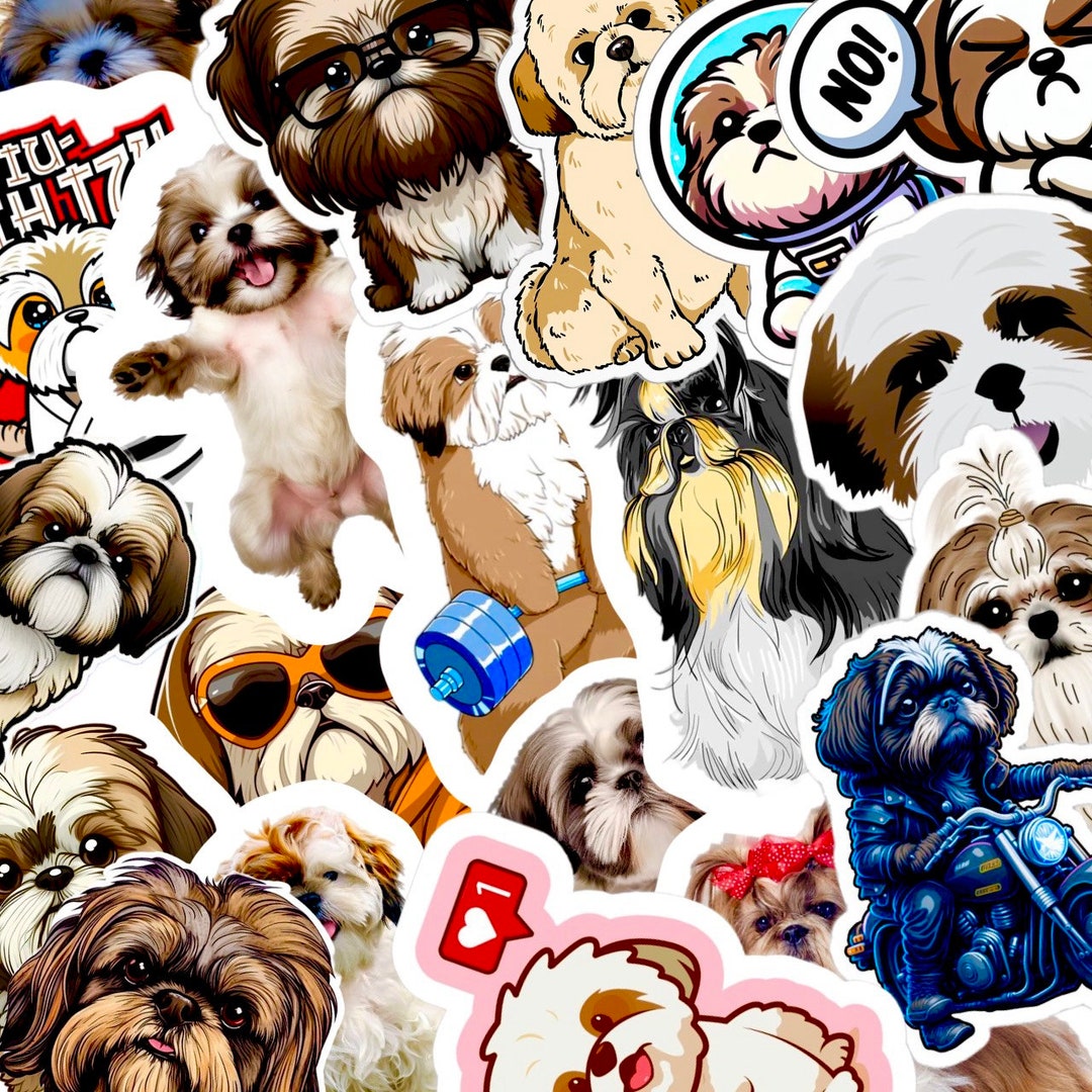 Shih Tzu Stickers Shih Tzu Dog Mom Stickers 20 Piece Sticker Set ...