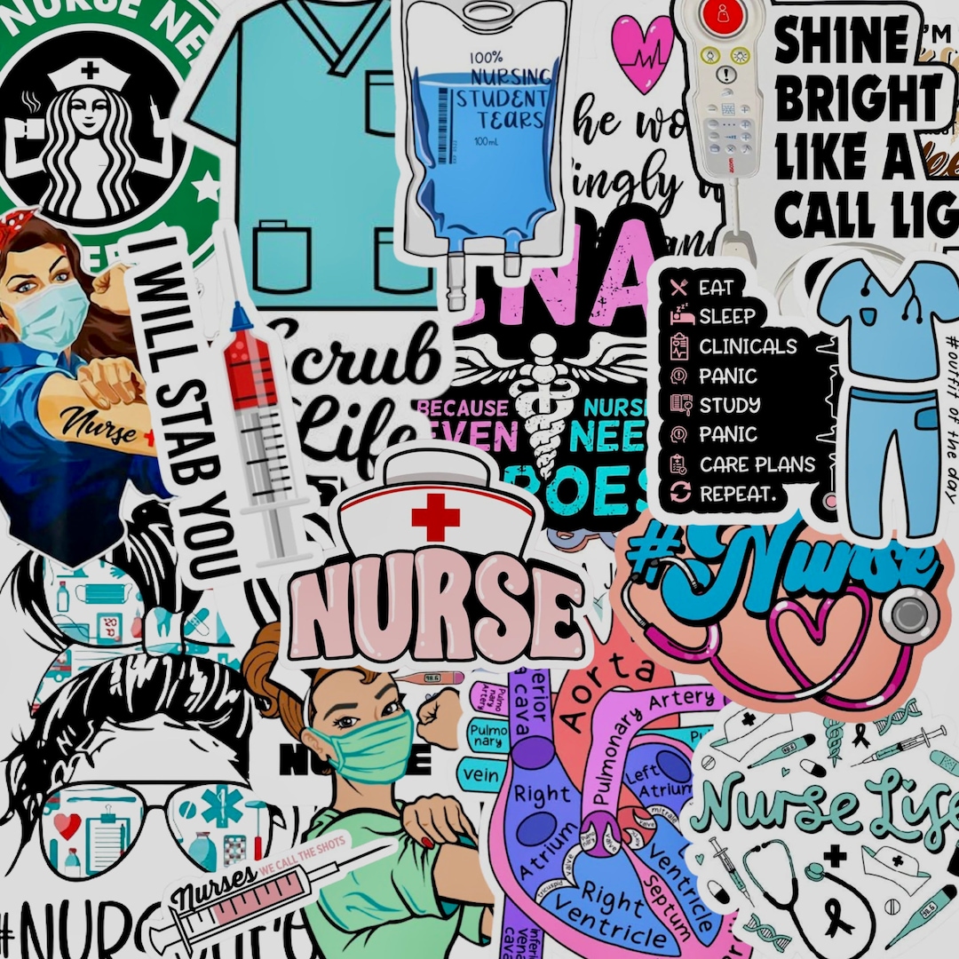 Nurse Stickers Nursing Stickers 20 Piece Sticker Set Nurse Gifts ...