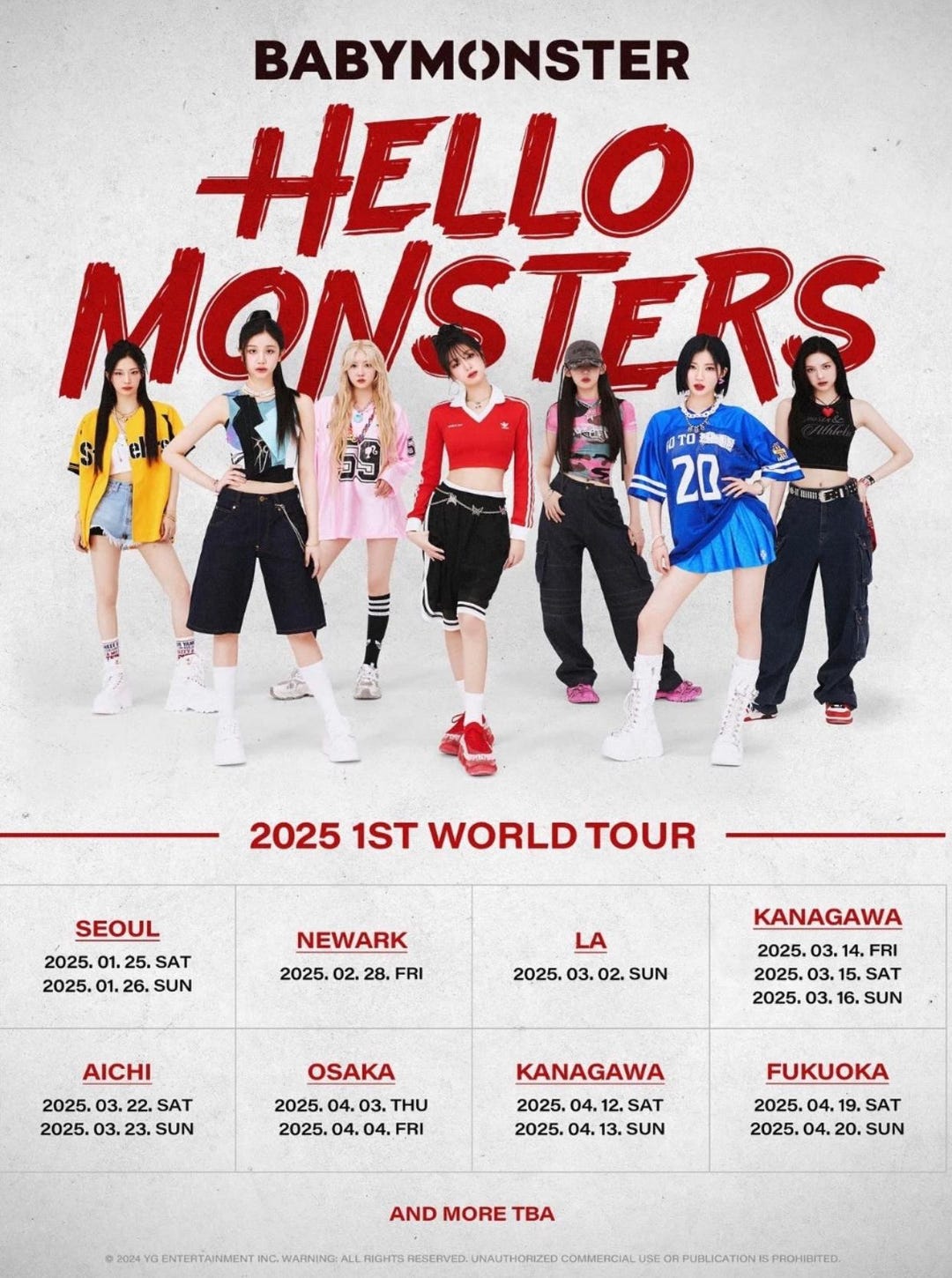 Baby Monster K-pop Music 2025 Schedule Poster 18in X 24in K-pop Poster ...