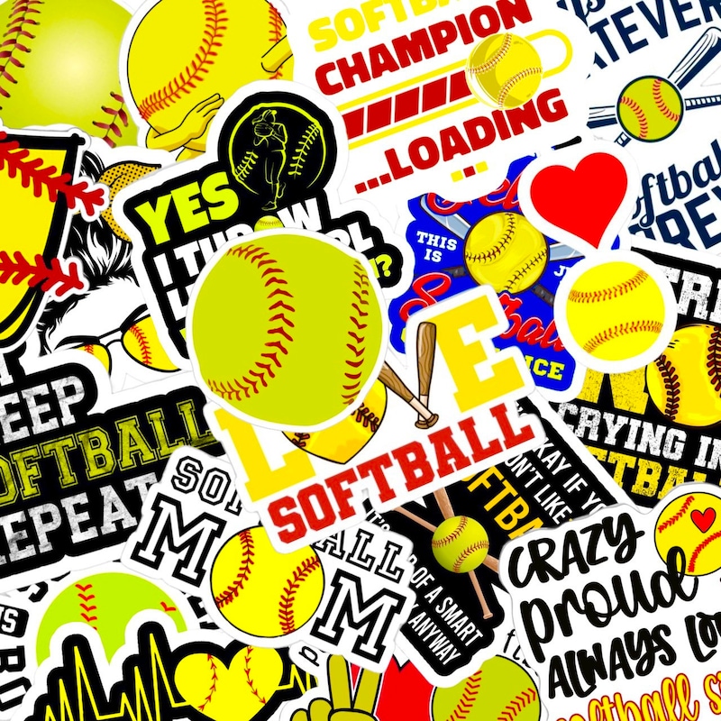 Softball Sticker - Etsy