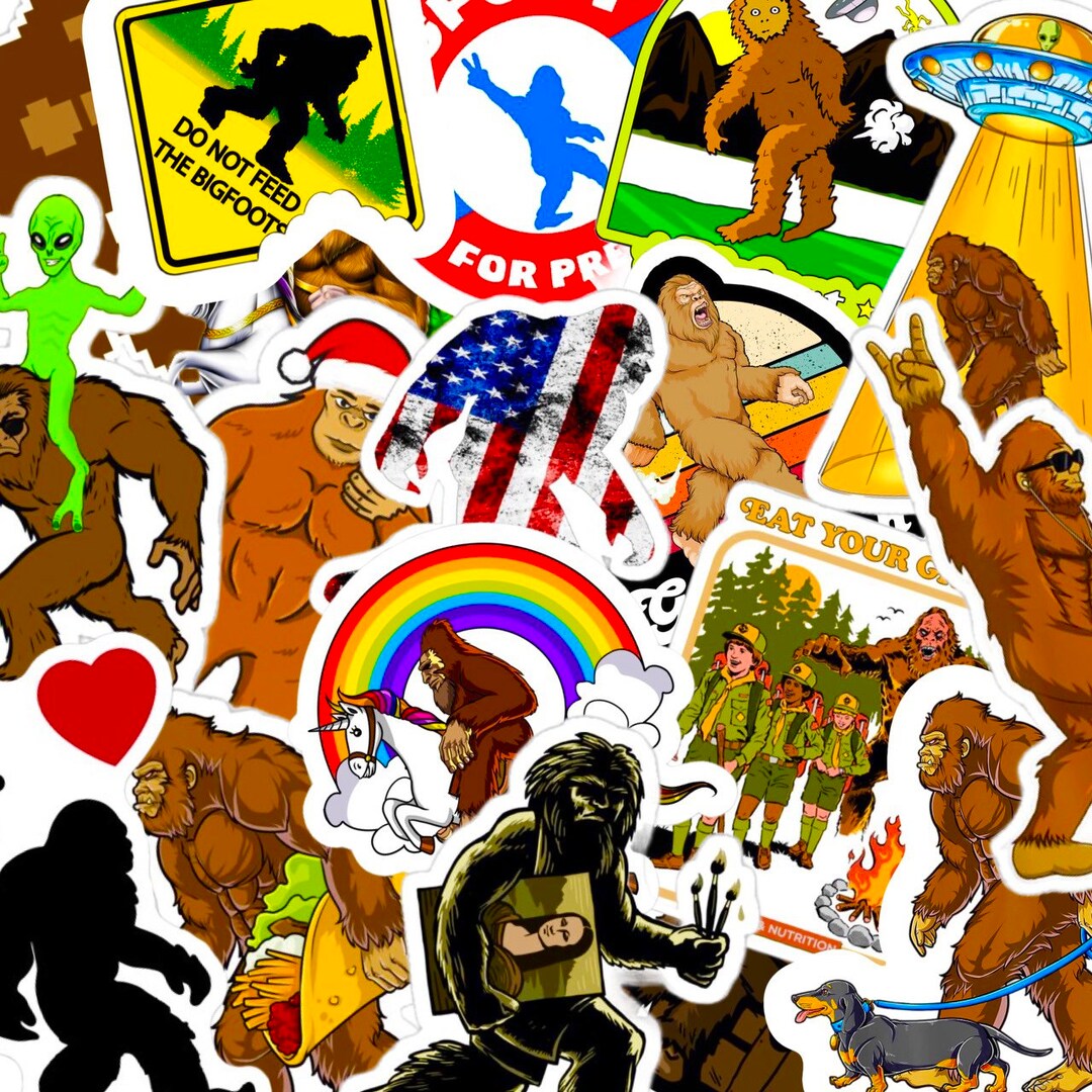 Bigfoot Stickers Big Foot Stickers 20 Piece Sticker Set Waterproof ...