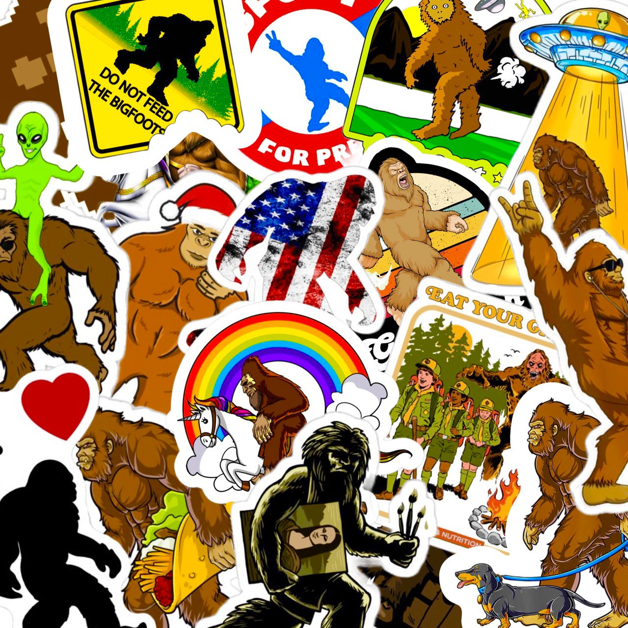 Bigfoot Stickers Big Foot Stickers 20 Piece Sticker Set Waterproof ...