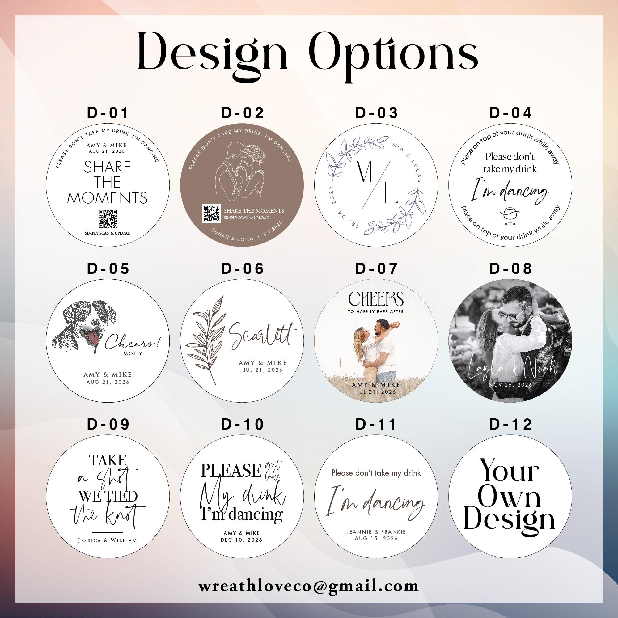 Custom Wedding Coasters, Wedding Drink Favors, Drink Coasters QR Code ...