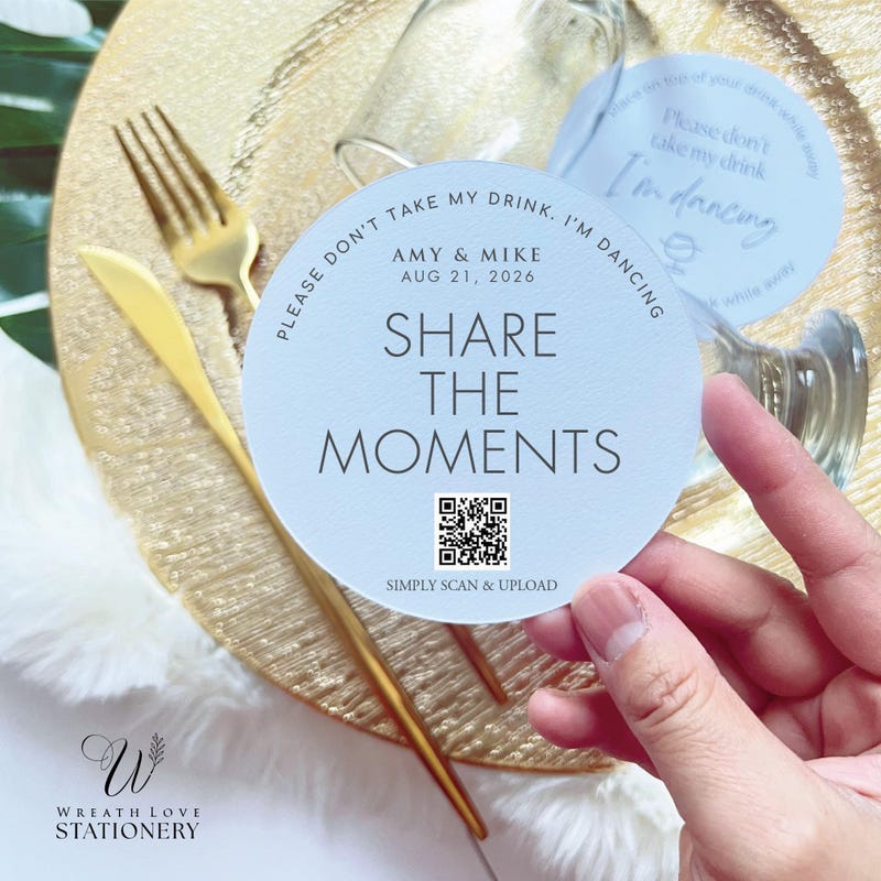 Qr Code Drink Coasters - Etsy UK