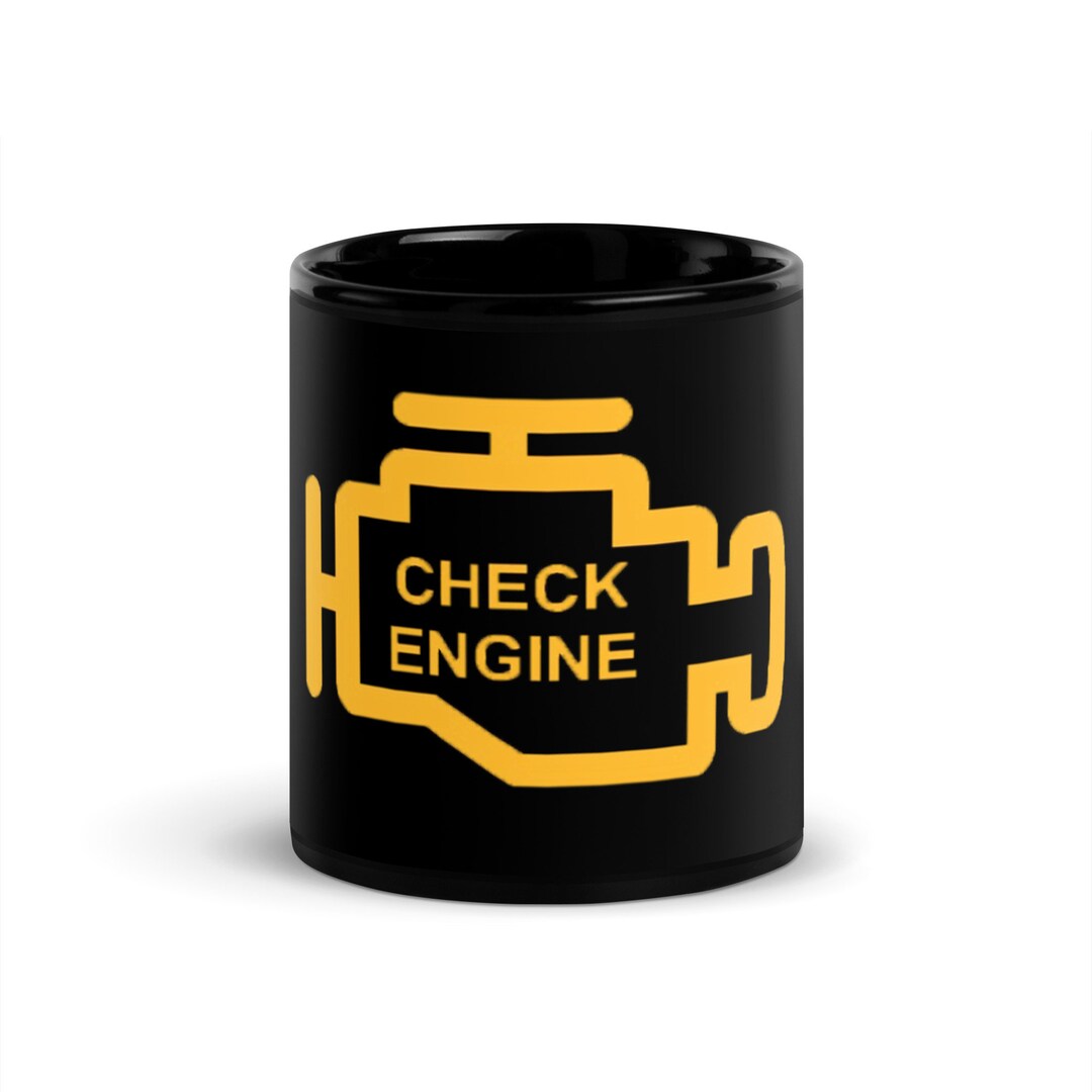 Check Engine Light Black Glossy Mug - Etsy