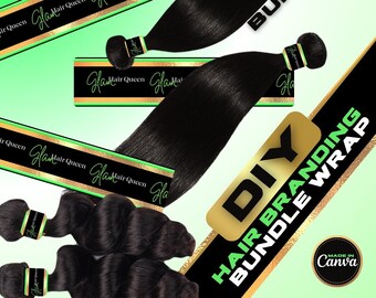 DIY Hair Bundle Wraps, Bundle Wrap Template, Premade Design, Printable ...