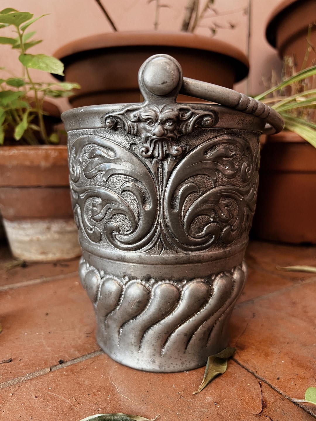 Vintage Italian Pewter Planter by Metalars – Handcrafted Baroque Style ...