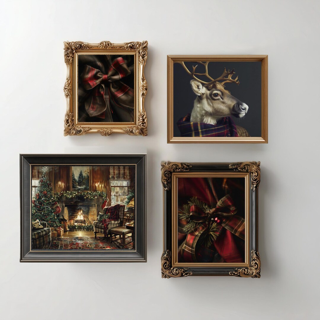 Ralph Lauren Christmas Art Prints, Tartan Plaid, Lodge Decor (digital ...