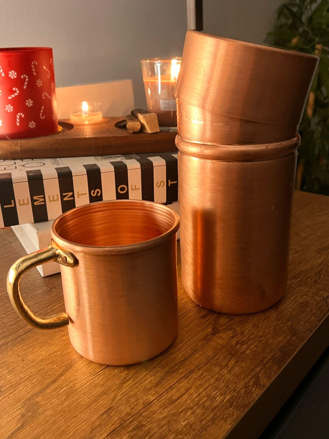 Handmade Copper Thermos & Copper Mug Set - %100 Pure Copper Water ...
