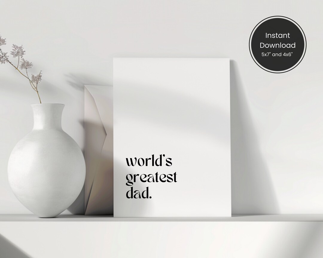 Printable Father's Day Greeting Card Instant Download 5x7 and 4x6 ...