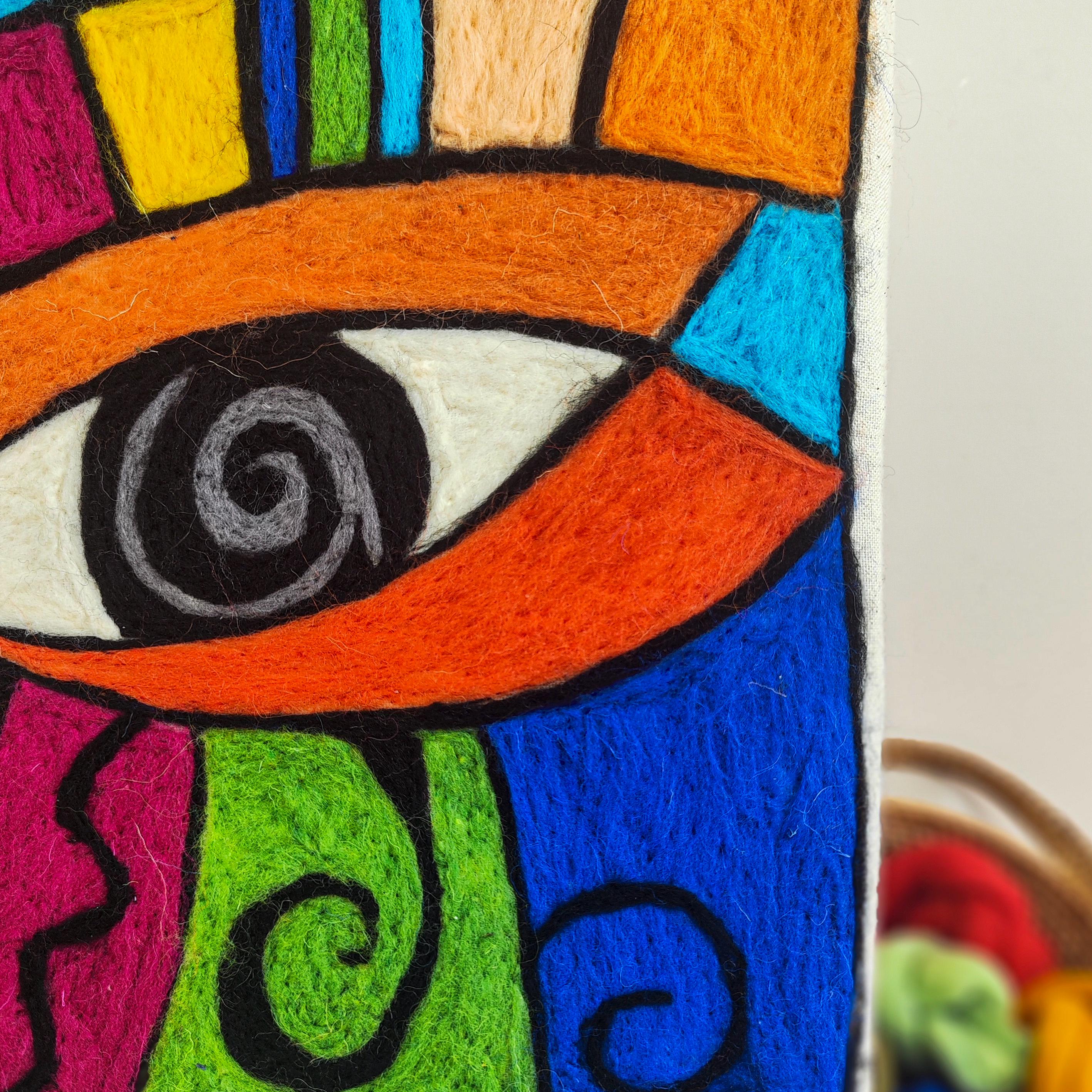Eye of Horus Wall Art: Abstract Felted Bohemian Tapestry - Etsy