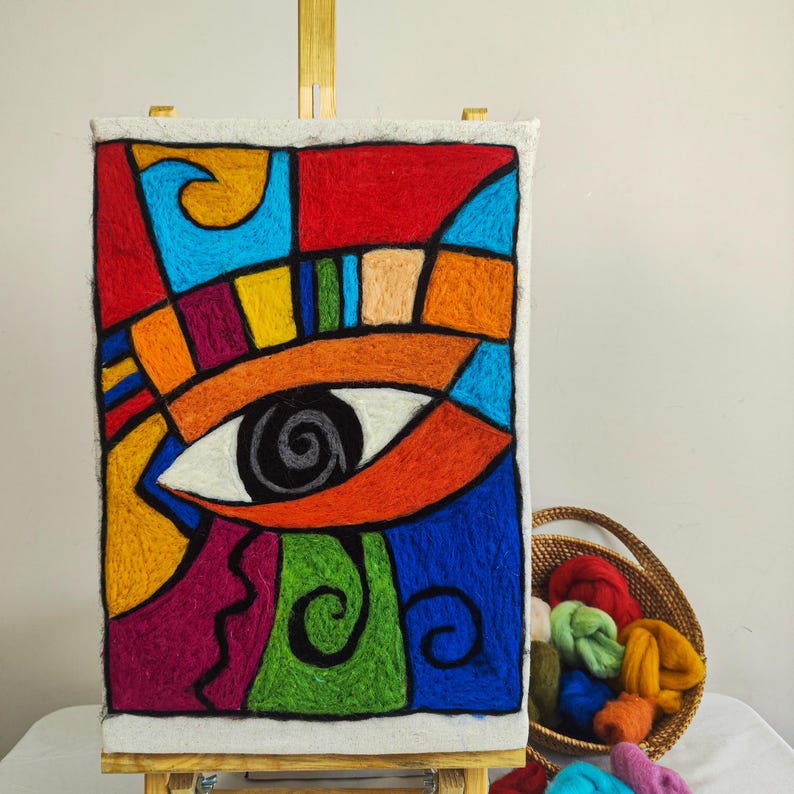 Eye of Horus Wall Art: Abstract Felted Bohemian Tapestry - Etsy