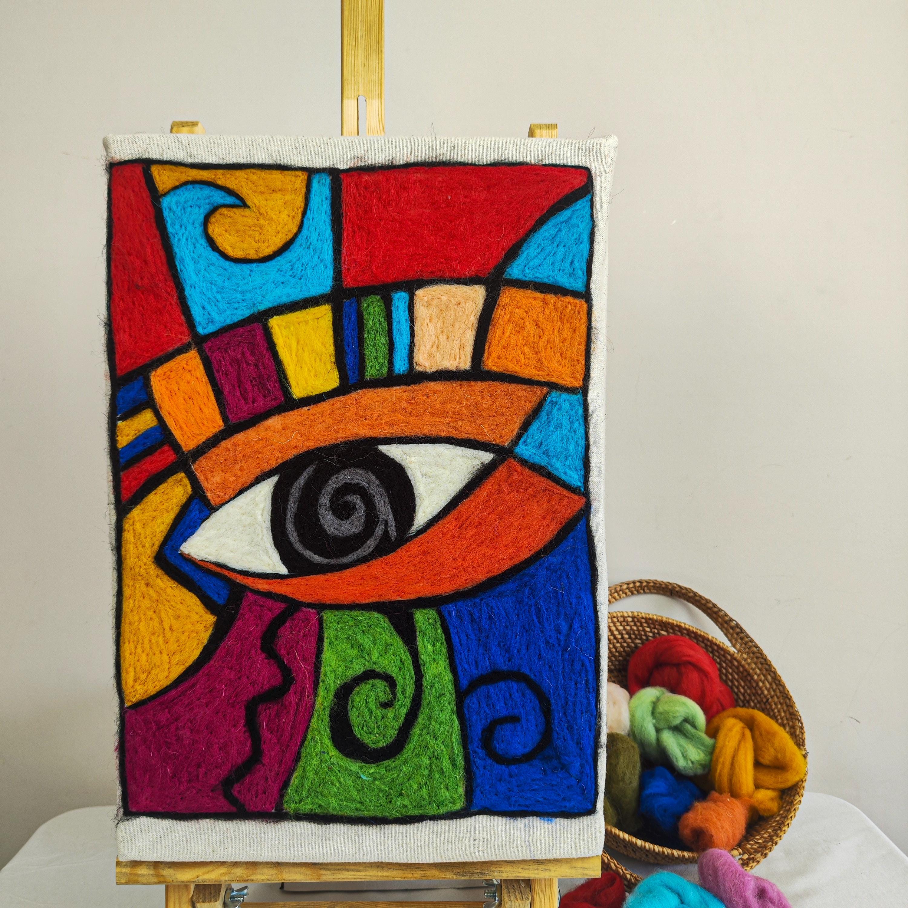 Eye of Horus Wall Art: Abstract Felted Bohemian Tapestry - Etsy