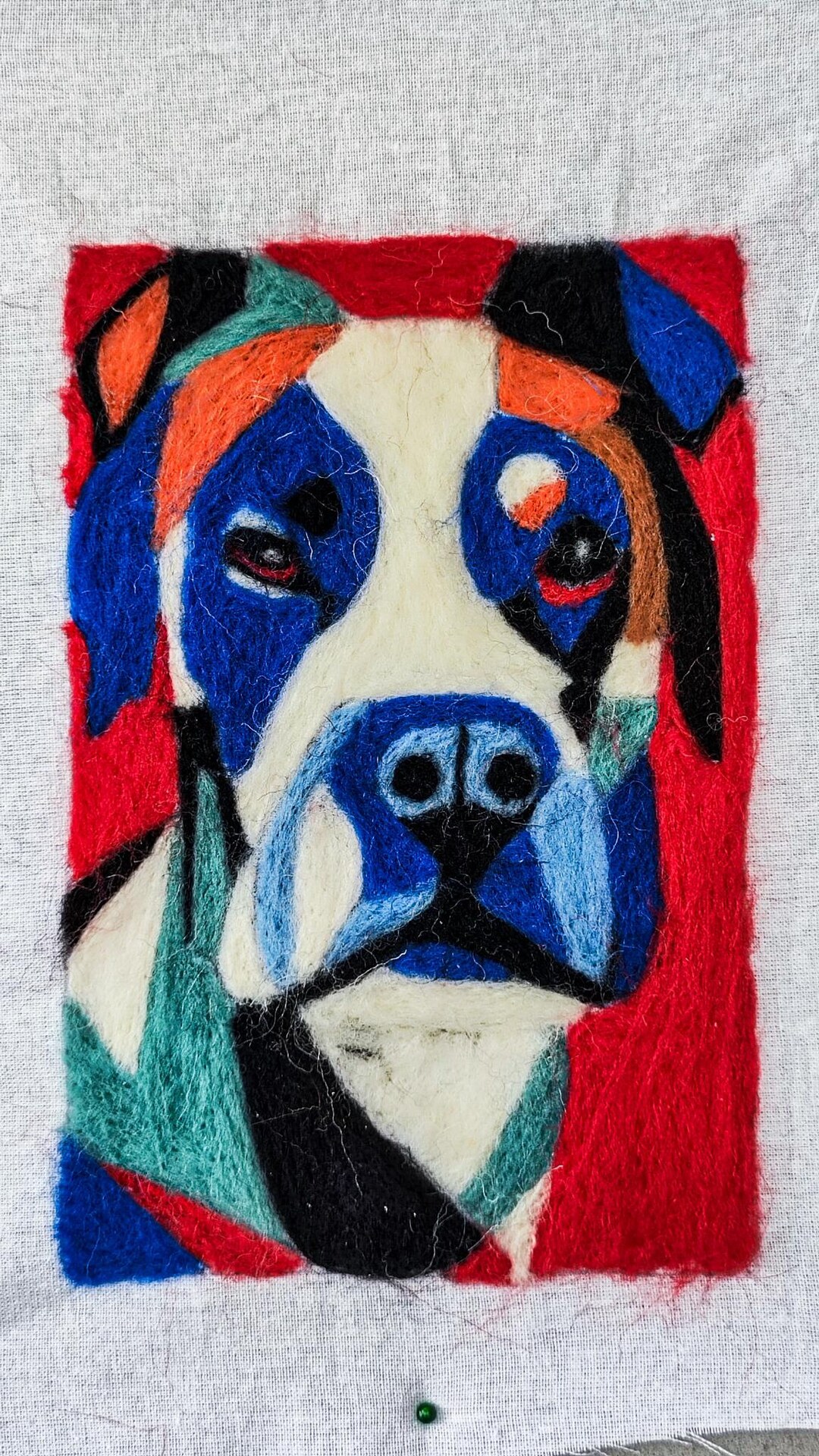 Unique Needle Felted Labrador Retriever Wall Art, Picasso Cubist Style ...